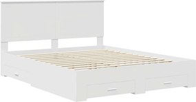 Rám postele se zásuvkou Bílá 160 x 200 cm Kompozitní dřevo 3411280