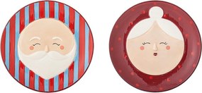 Červené dezertní talíře v sadě 2 ks s vánočním motivem z kameniny ø 16 cm Granny – Bloomingville