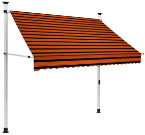 Ručně zatahovací markýza 200 cm oranžovo-hnědá 145836