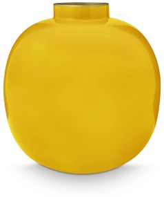 Pip Studio kovová váza 23cm, žlutá (váza)