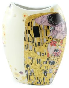 HOME ELEMENTS Porcelánová váza 20 cm, Klimt, Polibek světlý