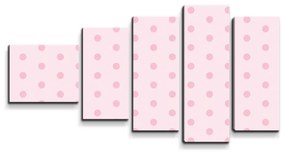 Sablio Obraz - 5-dílný Růžové puntíky - 100x60 cm