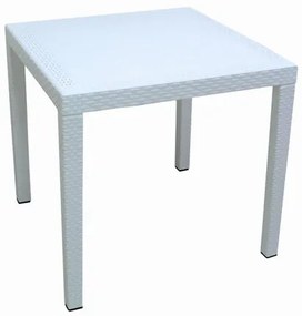 Zahradní stůl Ratan Lux, 73 x 75,5 x 75,5 cm, bílá