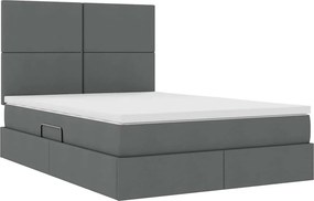 Postel s úložným prostorem a matrací Tmavě šedá 140 x 190 cm 3371716