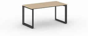 Kancelářský stůl PRIMO INSPIRE, černá podnož, 1600 x 800 mm, dub přírodní
