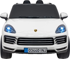 Ramiz Elektrické autíčko Porsche Cayenne S na baterie pro děti bílý lak SUV + dálkové ovládání