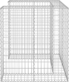 Gabionová zástěna pro popelnici pozinkovaná ocel 110x100x110 cm 151298