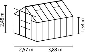 LANIT PLAST, s.r.o. skleník VITAVIA URANUS 9900 čiré sklo 3 mm stříbrný LG1037