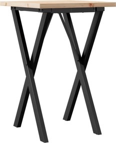 Jídelní stůl s X rámem 50 x 50 x 75,5 cm borové dřevo a ocel 3282757