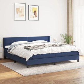 Box spring postel s matrací modrá 200x200 cm textil 3129583