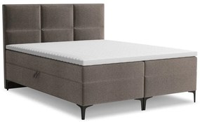 Hnědá boxspring postel s úložným prostorem 140x200 cm Pakalana – Makamii