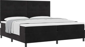 Postel s boxspringem s čelo Černý 200 x 200 cm samet 3339856