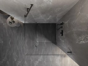 Mexen Lunar-B výklopný sprchový kout pravý 100 x 100 cm, čiré sklo, grafitová, 832-100-100-95-00-P