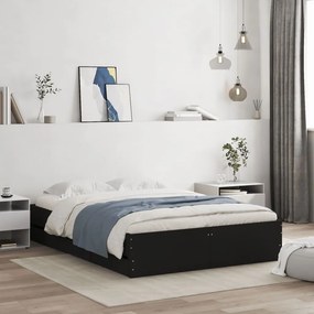 Rám postele se zásuvkami černý 120 x 190 cm kompozitní dřevo 3207316