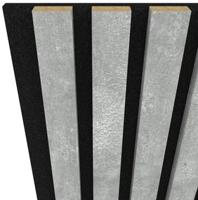 Akustický panel Beton šedý 61,5x275 cm lamely na filcu