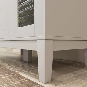HOMCOM Mikrovlnková Skříň, Kuchyňská Skříňka, Buffet se 1 Niche a 3 Dveřmi, Systém Řízení Kabelů, pro Kuchyň, Jídelnu a Obývací Pokoj, 80 x 35 x 97 c…