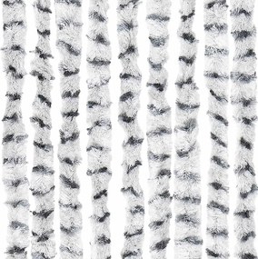 Závěs proti hmyzu bílý a tmavě šedý 100 x 220 cm Chenille 325456