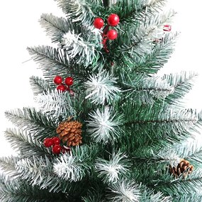 Umělý vánoční stromek, jedle se šiškami a bobulemi, 210cm