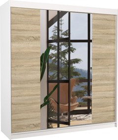ADRK Furniture Skříň s posuvnými dveřmi a zrcadlem PERQS 200 ADRK-SW-PER-WS-200