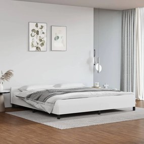 vidaXL Rám postele s čelem bílý 200x200 cm umělá kůže