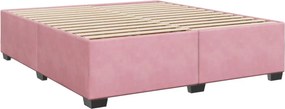 Box spring postel s matrací růžová 200x200 cm samet 3286413