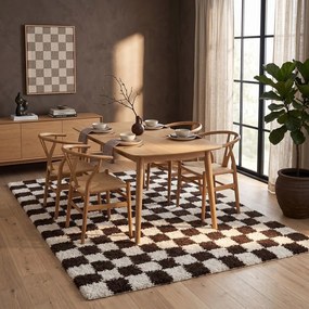 Hnědý/krémový koberec 80x150 cm Grida – ESTE