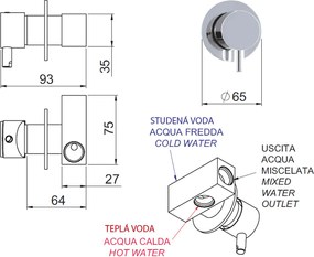 Sapho Rhapsody 5540 sprchová podomítková baterie páková 1 výstup