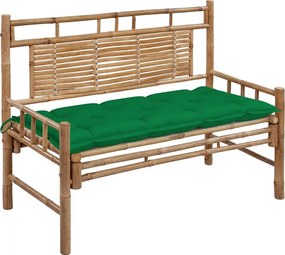 vidaXL Zahradní lavice s poduškou 120 cm bambus [3063892] Barva: Zelená