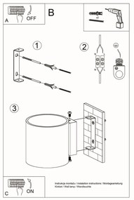Nástěnné svítidlo Orbis, 1x bílé kovové stínidlo