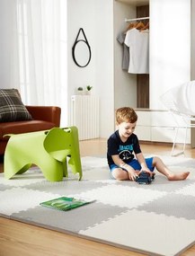 Velká pěnová podložka Ricokids puzzle 60x60 cm 4 ks bílá a šedá pro děti