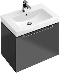 Villeroy & Boch Subway 2.0 - Umyvadlová skříňka, 537x420x423 mm, 1 zásuvka, Glossy Grey A68600FP