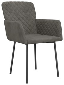 Jídelní židle 2 ks tmavě šedé samet - Default Title