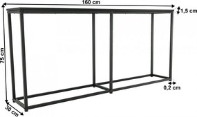 Tempo Kondela Odkládací konzolový stolek BUSTA v industriálním stylu, tmavě šedá grafit/černý kov