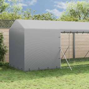 Venkovní psí kotec se střechou stříbrný 2 x 6 x 2,5 m ocel 3190491