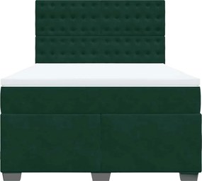 Box spring postel s matrací tmavě zelená 160x200 cm samet 3293269