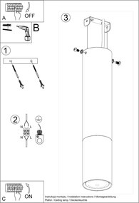 Sollux Lighting Stropní svítidlo LOOPEZ černé/měď