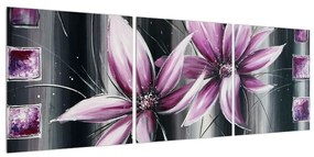 Moderní obraz květů (120x40 cm)