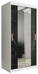 Skříň MARMUR T1 100 bílá/mramor černá