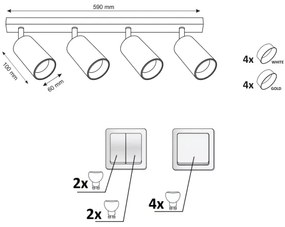 Bodové svítidlo MARIBEL 4xGU10/10W/230V bílá