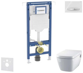 Geberit Duofix - Set předstěnové instalace, klozetu a sedátka Tece One, tlačítka Sigma50, Rimless, SoftClose, alpská bílá SANI11CT3106