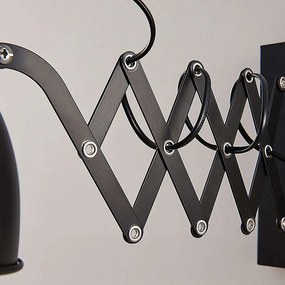 Průmyslová nástěnná lampa černá harmonika - Merle