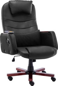 vidaXL Masážní kancelářská židle umělá kůže [20379] Barva: Černá