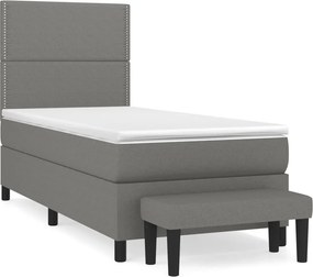 Box spring postel s matrací tmavě šedá 100 x 200 cm textil 3136494