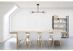 Stropní svítidlo Paris, 2x transparentní skleněné stínítko, (výběr ze 4 barev uchycení)