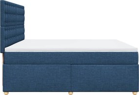 Box spring postel s matrací modrá 200x200 cm textil 3291407