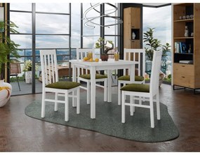 Rozkládací jídelní stůl se 4 židlemi AL14, Barva dřeva: sonoma-L, Potah: Zetta 300