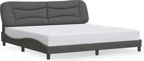 Rám postele bez matrace Hvar tmavě šedý 200 x 200 cm textil 3207794