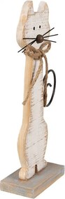 Dřevěná dekorativní figurka kočka - 21*8*38 cm
