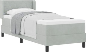Postel s boxspringem s čelo Světle šedá 200 x 80 cm samet 3341384