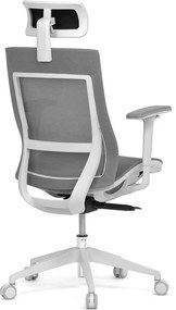 Autronic Kancelářská židle, šedá látka, plastový kříž, 3D područky, kolečka pro tvrdé podlahy KA-W004 GREY